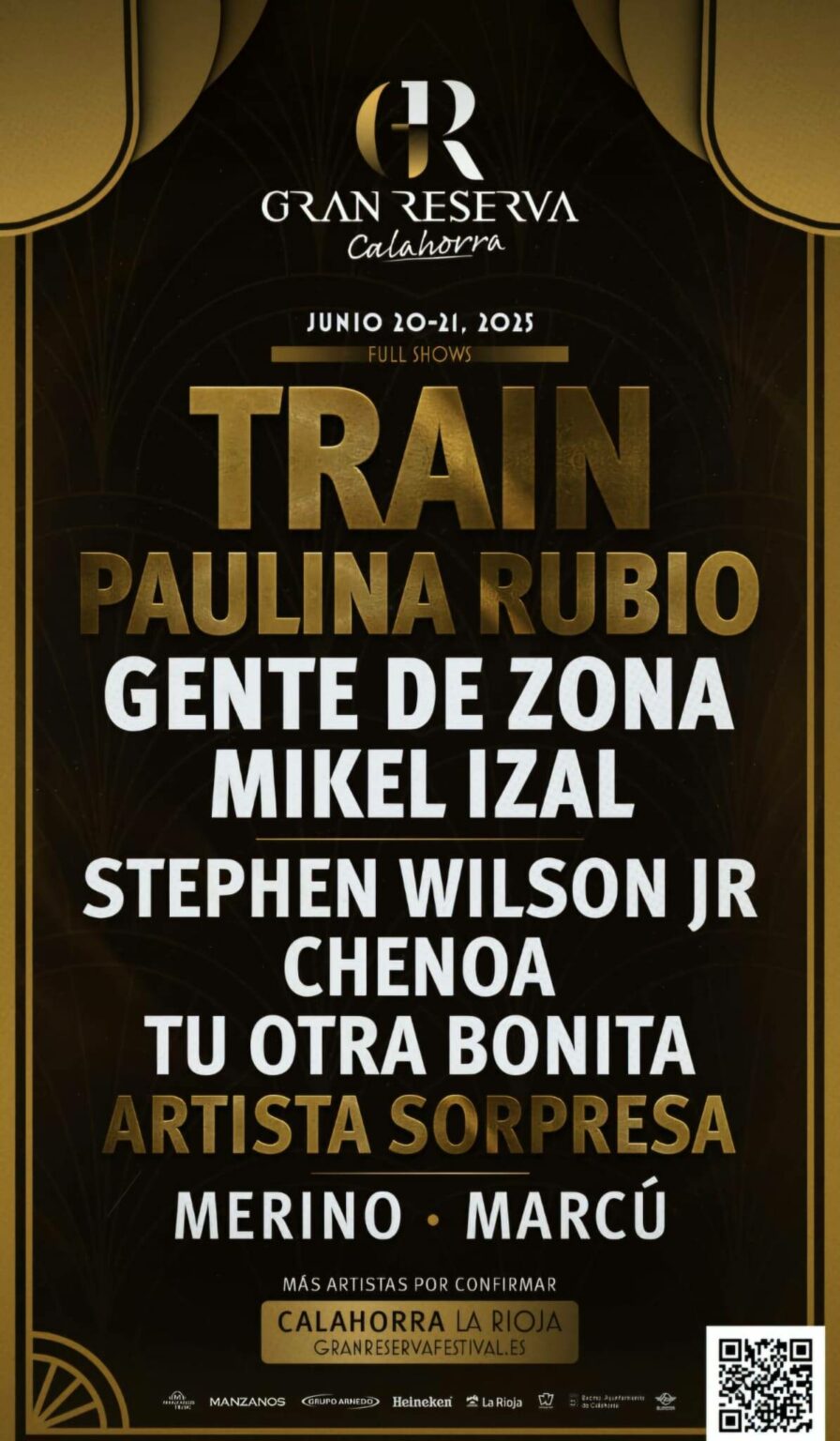 Train, Paulina Rubio, Mikel Izal y Gente de Zona, principales artistas del Festival Gran Reserva ...