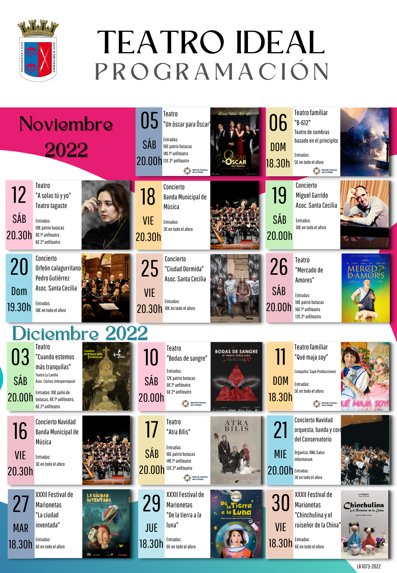 Programación teatral para noviembre y diciembre de 2022 - Ayuntamiento ...